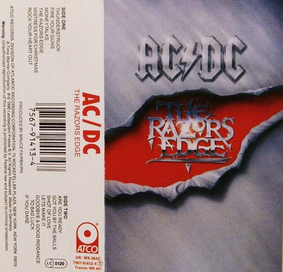 AC/DC The Razor's Edge CASSETTE TAPE – Corpse Paint Records Store